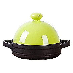 Trendy Casserole Pot Tagine Pot Heat Resistant Pottery Fire Casserole Pot Saucepan For Home Cooking And Stew 22.5.29 (Color : Green)