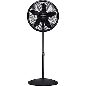 Lasko 18 in. Adjustable Elegance and Performance Pedestal Fan, Black 18"/Black