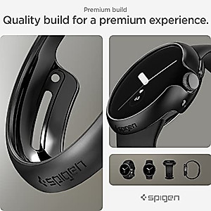 Spigen Thin Fit Designed for Google Pixel Watch2/Pixel Watch Case Anti-Scratch Lightweight Thin Hard PC Case (2023/2022) - Black