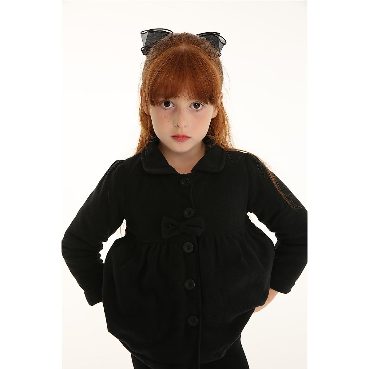 Mud Kingdom Baby Girls Jacket Fleece Turn-down Collar Button Up White 6 Months