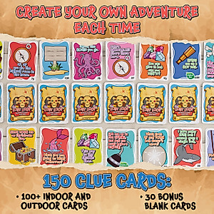 Halloween Pirate Treasure Hunt Game – SCS Direct Lost Loot DIY for Kids & Family House Parties – Find 5 Skeleton Keys to Unlock Chest – 150 Spooky Clue Cards for Indoor/Outdoor Play – 2024 New Edition