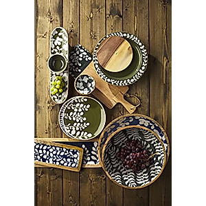 Mud Pie Pinehill Green Dip Bowl and Tray Set