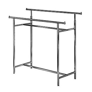 NAHANCO K40 Commercial Grade Adjustable Double Bar Garment Clothes Rack, Chrome (1 Ea)