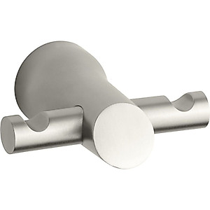 KOHLER K-5670-BN Toobi Double Robe Hook, Vibrant Brushed Nickel