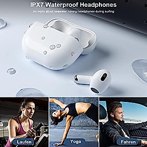 Wireless Headphones, Wireless Earbuds Bluetooth 5.2 Headphones 3D HiFi Stereo Headphones Noise Cancellation in-Ear Built-in Mic with Charging Case, Earphones for iPhone/Samsung/airpod case/Android/iOS