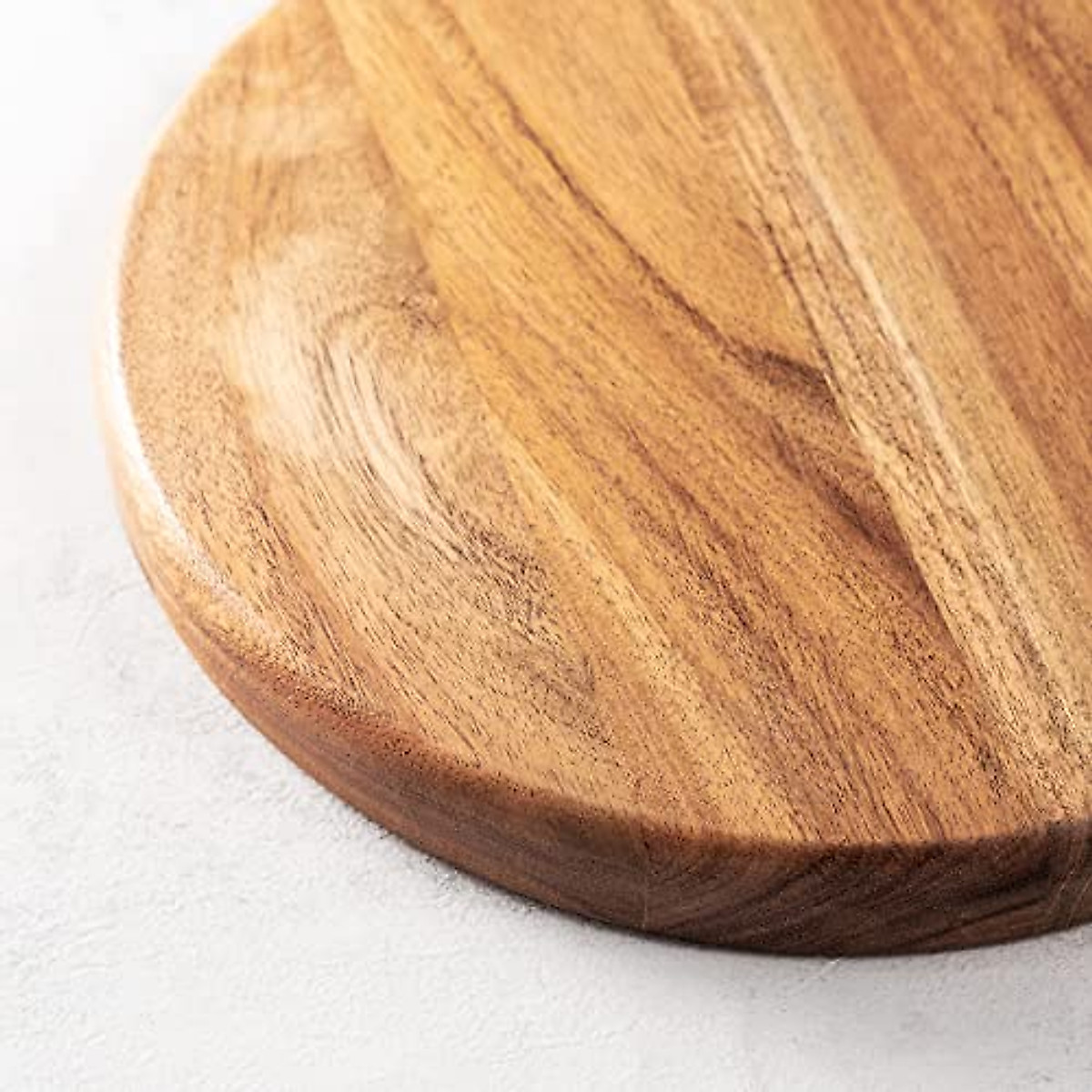JF JAMES.F Round Serving Wooden Tray Decor Wood Tray charcuterie Boards Serving Tray Applicable to Dining Room and Living Room Diameter 25 * 2.8cm 0.5kg