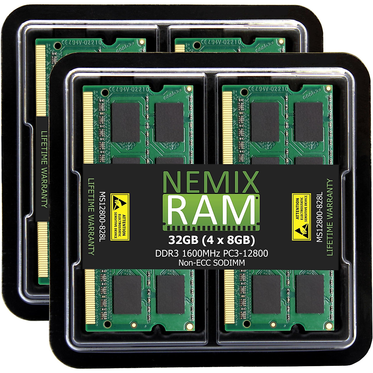 NEMIX RAM 32GB (4X8GB) DDR3 1600MHZ PC3-12800 2Rx8 1.35V 204-PIN Non-ECC SODIMM Laptop Memory KIT Compatible with Apple MacBook Pro, iMac, Mac Mini