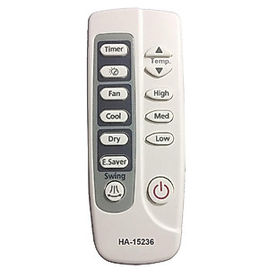 HA-15236 Replacement GE Air Conditioner Remote Control Model Number ARC-769 ARC-763 Works for ASH06LL ASH06LLS1 ASH08FK ASH08FKS1 ASH12AL ASH12ALS1 ASH18DK ASH18DKS1 ASM05LK ASM05LKS1 ASM05LL