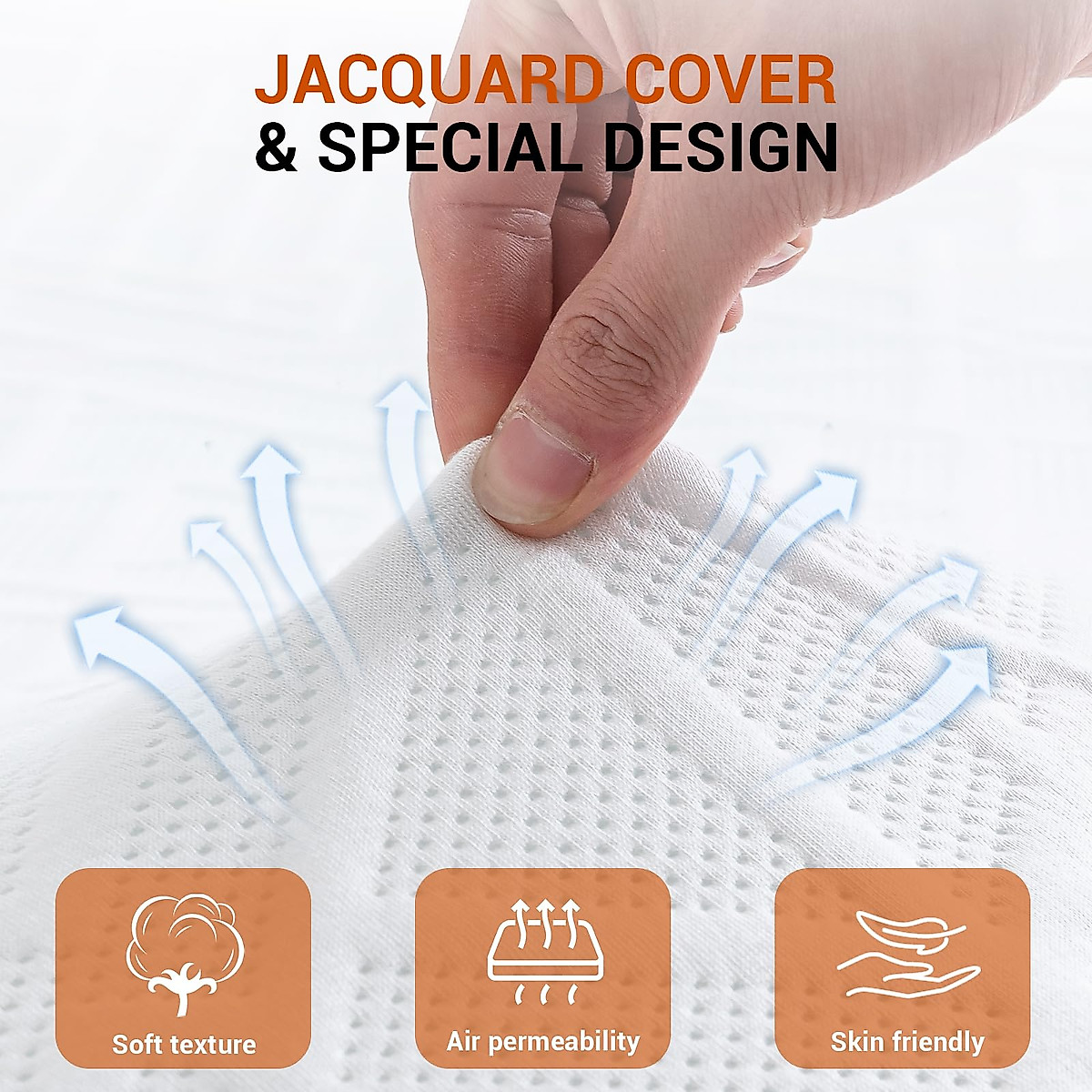 Wellos Queen Mattress, 12 Inch Memory Foam Mattress in a Box, with Removable and Washable Cover, Multi-Layer System for Pressure Relief, Cooling Gel for Deeper Sleep, Made in USA, White