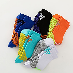 YWSLRC Mens Athletic Socks Elite Basketball Socks-Performance Thick Cushioned Sport Training Running Compression Crew Sock (Multicolor)