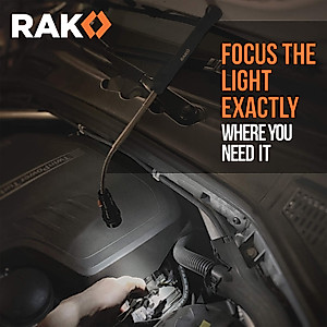 RAK Telescoping Magnetic Pickup Tool - Extendable Magnetic Flashlight - HVAC Tools Gifts for Men - Long LED Magnet Stick Tool for Mechanic, Tech, Handyman - Birthday Gifts for Dad