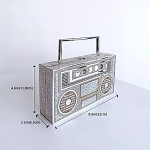 Clutch Rhinestones Evening Box Bag Dinner Party Wedding Crystal Diamonds Purse Tote Handbag AH3