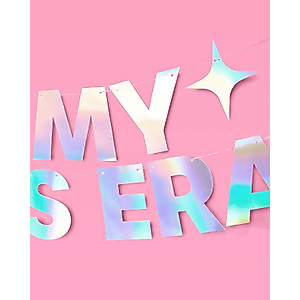 xo, Fetti In My Thirties Era Banner 5 Ft, Iridescent | 30th Birthday Party Decoration, Bday Photo Booth Backdrop, Silver HBD Sign Supplies