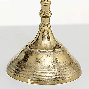 WHW Whole House Worlds Hamptons Five Candle Golden Candelabra, Hand Crafted of Cast Aluminum Nickel, Over 1 FT (15.75 Inches)