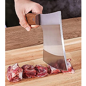 Kitory Bone Cleaver Heavy Duty Meat Cleaver Axes Bone Cutting Chopping Knife Thick Forged Butcher Knife for Meat&Bone, Full Tang, Wooden Handle, Forged Chinese Chopper for Kitchen&Restaurant 2LB-K4