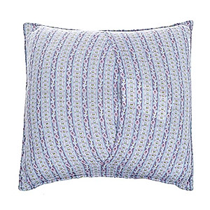 Cozy Line Home Fashions Purple Lavender Ruffle Decorative Pillow (Purple Floral Stripe, Decor Pillow -1pc)