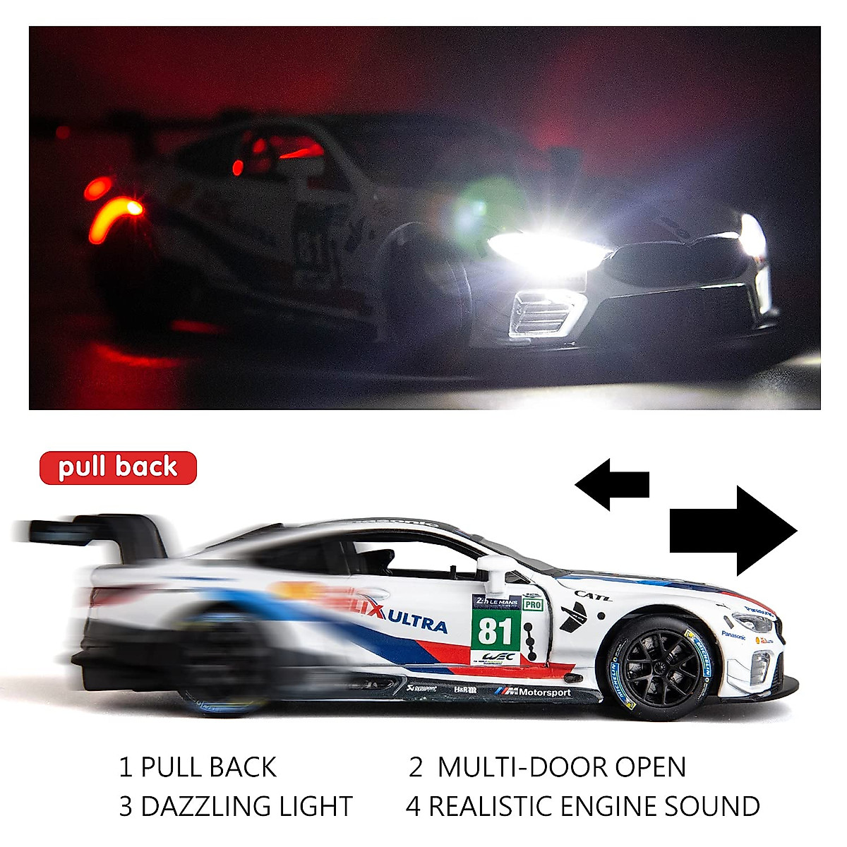 RMZ City Compatible for 1:32 Diecasting Alloy Car Model #81 M8 GTE Toy Car