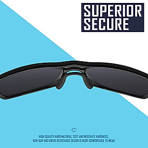 SAUCER Replacement Nose Pieces Pads for Oakley Split Shot OO9416 | Split Time OO4129 | Targetline OO4129 | Crossrange Patch R XL OO9361 Sunglasses - Standard Black + Asian Fit Black