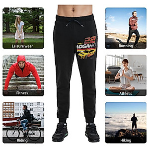ASFRSH Joey Logano 22 Sweatpants Mens Fleece Casual Joggers Athletic Track Pants with Pockets Black