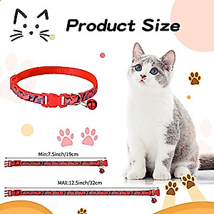 24 Pcs Puppy Collars for Litter Cat Collar with Bells Soft Nylon Whelping Puppy Collars Adjustable Reflective Cat Collar for Newborn Pets Dogs, Assorted Colors (Lovely Style)
