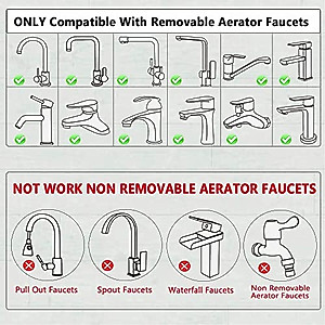 Faucet Adapter Faucet to Hose Adapter - Multi-Thread Garden Hose Adapter with Gaskets, Kitchen Sink Faucet Adapter to Garden Hose, Brass Aerator Adapter for Female to Male and Male to Male (2 pack）