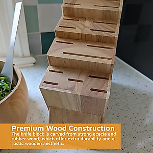 Chef Universal Knife Block Without Knives | 16 Slot | Durable Knife Block & Storage | by Jean Patrique