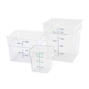 Winco PTSC-2 Storage Container, 2 Qt, 7.09' X 3.94', Square, W/Graduation Markings In Liters &