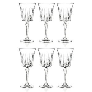 Barski Wine Glass - Goblet - Red Wine - White Wine - Water Glass - Stemmed Glasses - Set of 6 Goblets - Crystal like Glass - 7 oz. Beautifully Designed Made in Europe