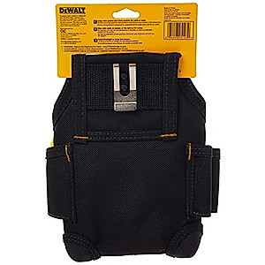 Custom Leathercraft DEWALT DG5103 Small Durable Maintenance and Electrician's Pouch with Pockets for Tools, Flashlight, Keys, Black