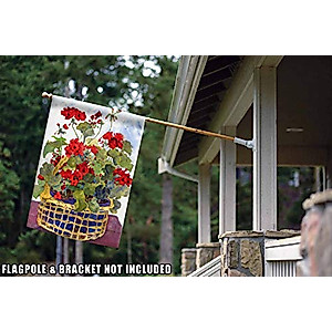 Toland Home Garden 109136 Geranium Basket Spring Flag 28x40 Inch Double Sided Spring Garden Flag for Outdoor House Flower Flag Yard Decoration