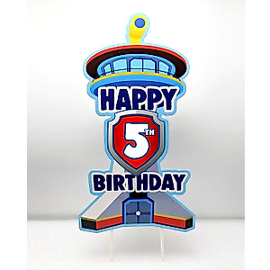 Custom Age Birthday Cake Topper for Patrol Boys and Girls Party Decorations