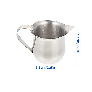 2 Pcs Stainless Steel Milk Cup Milk Pitcher Milk Container Sauce Holder Coffee Frothing Cup Milk Jug Kitchen Supply Practical Sauce Cup Multipurpose Cup Milk Holder Sauce Jug