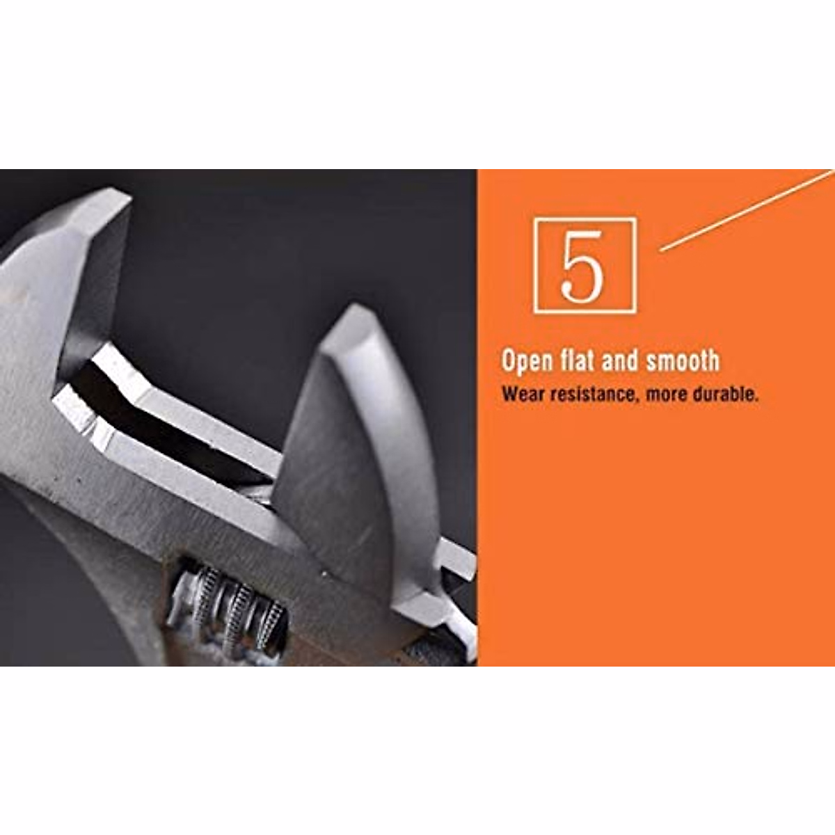 Edward Tools Pro 8" Adjustable Wrench - Carbon Steel Adjusting Design - Crescent Pro Grip for Greater Leverage - Locking Adjustable Width - Spanner Handle