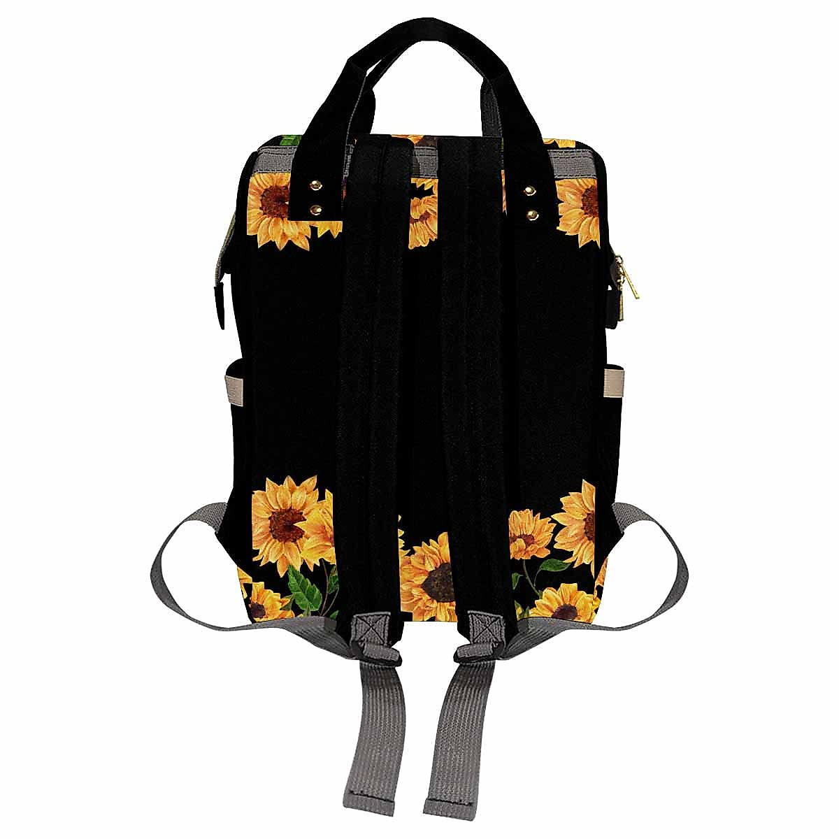 Newcos Personalized Sunflower, Initial Diaper Bag Backpack with Name Custom Mommy Nursing Baby Bags