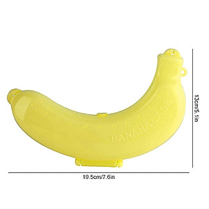 Yosoo123 Banana Protector Box, Cute Plastic Fruit Banana Protector Box Holder Case Lunch Container Storage 19.5x13x4.4cm/7.6x5.1x1.7inch