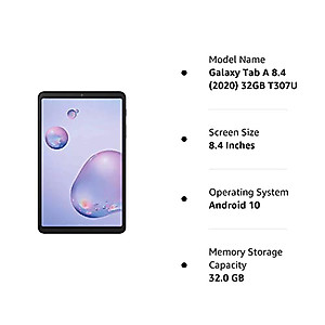 SAMSUNG Galaxy Tab A 8.4" (2020) 32GB T307U WiFi+LTE Unlocked Mocha Tablet (Renewed)