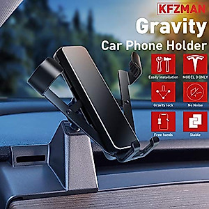 KFZMAN Car Phone Mount for Tesla Model 3 Model Y, Model 3 Phone Holder Left Dashboard with 360 Degree Adjustable Joint, Custom Fit with Tesla Model 3 Model Y