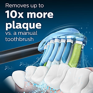 Philips Sonicare Genuine C3 Premium Plaque Control Replacement Toothbrush Heads, 4 Brush Heads, Black, HX9044/95