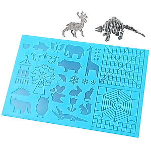 Blue 3D Printing Pen Mat - 3D Pen Mat for Kids, Adults - 16.3x10.8 inch 3D mat with Animal Patterns for 3D Printing Pen - Great 3D Silicone Pen Mat - Blue