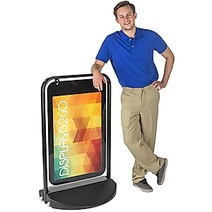 Displays2go PCK2030BK Sidewalk Poster Holder Sign, 20x30-Inch, Water Base with Dual Sided Sign