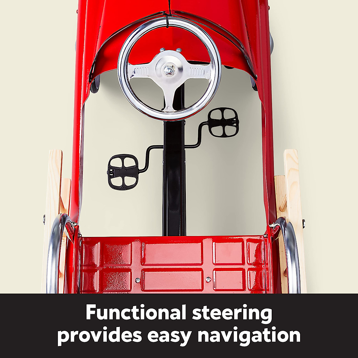 Kid Trax Toddler Classic Pedal Car, Kids 3-5 Years Old, Max Weight 60 lbs, Durable Steel, Fire Truck