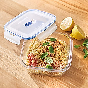 Luminarc Pure Box Active Glass Food Storage Container with Sliding Vent Lid (Square 760ML)