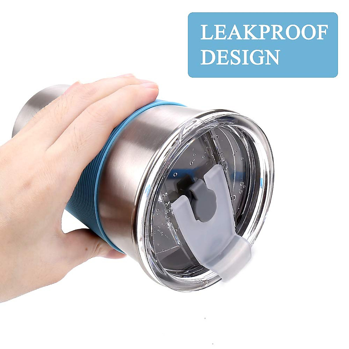 Rommeka Stainless Steel Cups, 5 Pack 16oz Kids Drinking Glasses Spill Proof Metal Tumblers Cups with Lids and Straws for Toddlers and Adults