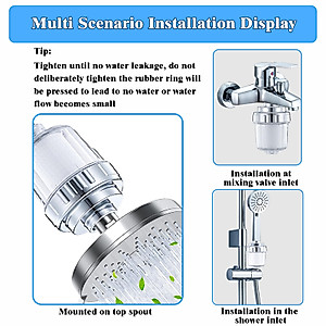 5 Micron Shower Filter with 5 Cartridges, Shower Head Filter for Hard Water, Shower Water Filter for Hair and Skin, Showerhead Filter Water Softener Replacement