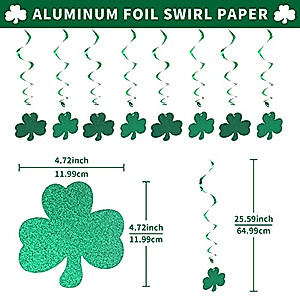 St Patricks Day Decorations, St Patricks Day Accessories for The Home with Banner Garland Hanging Shamrock Swirl for Irish Lucky Party Supplies
