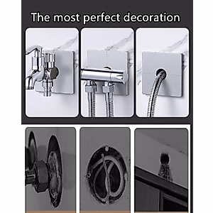 Wall Split Flange Plumbing Cover Plates, Square Shower Arm Flange Escutcheon Plate Wall Split Pipe Flange Cover Plate for Fixed Shower Head Faucet Standard 1.3 Inch Pipes (33mm/1.3in)