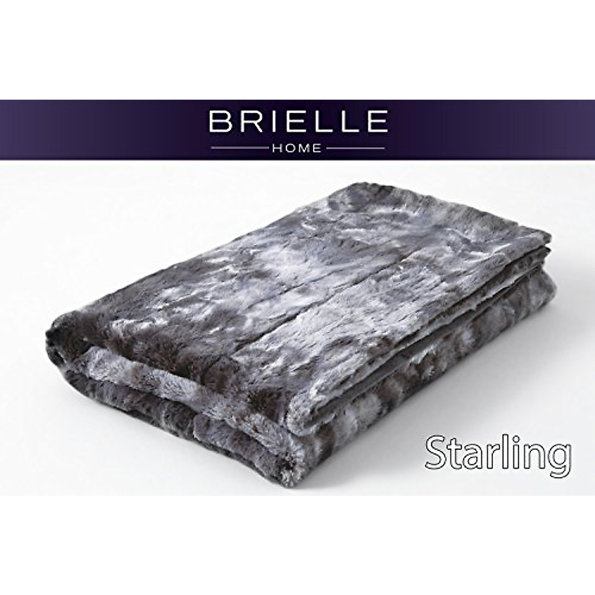 Brielle Faux Fur Oversized Throw, 50" by 70", Starling Gray