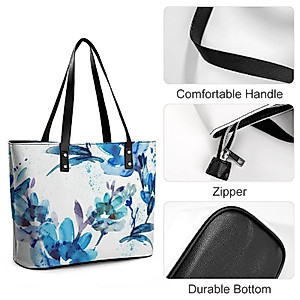 Womens Handbag Flowers Floral Pattern Leather Tote Bag Top Handle Satchel Bags For Lady