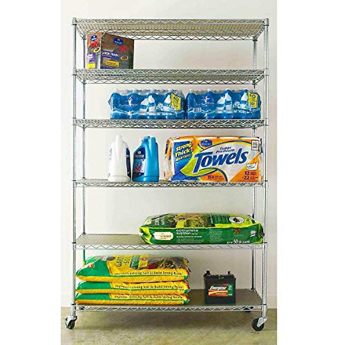 Member's Mark 6-Tier NSF Steel Wire Shelving, 47.5"x18"x 72"
