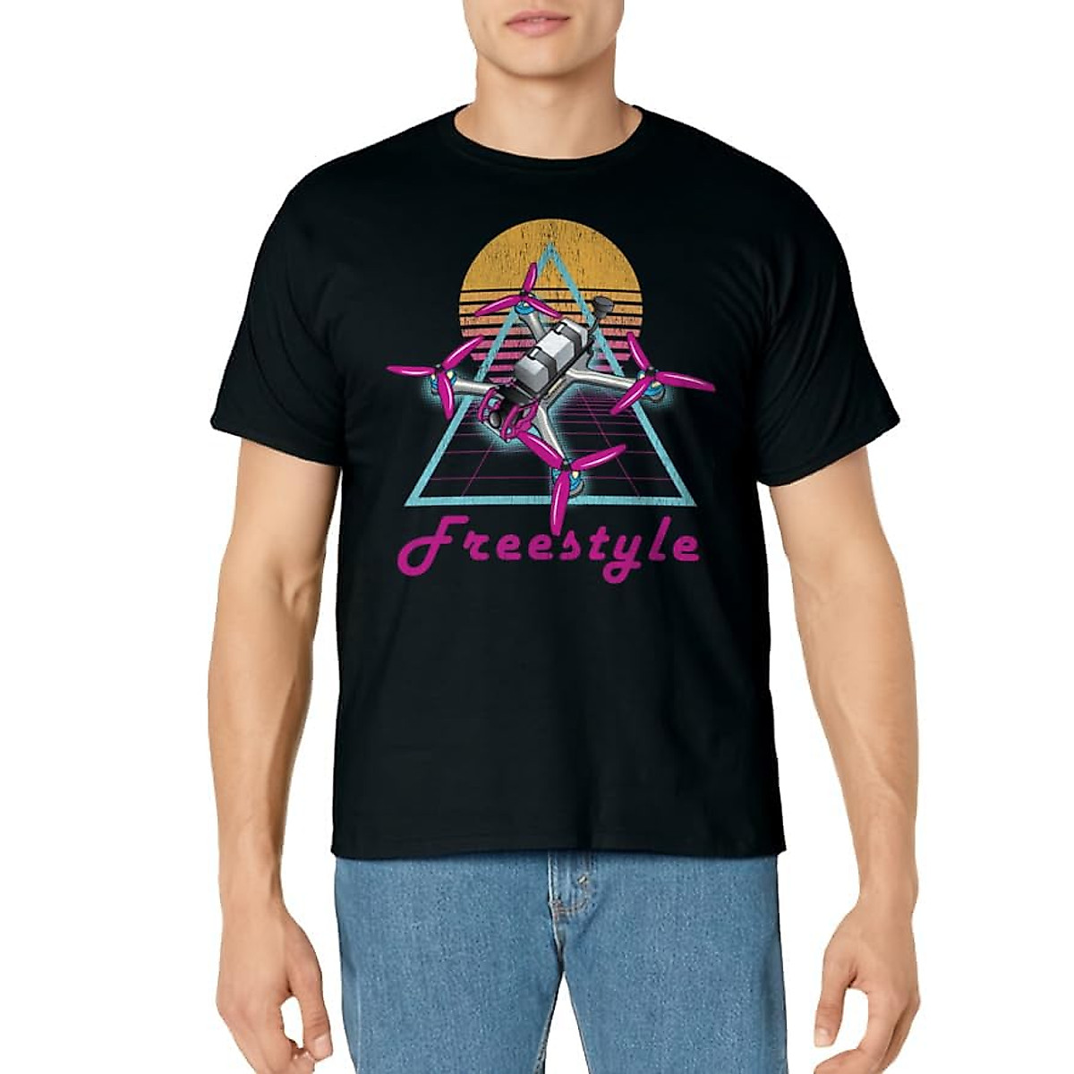 Retro Freestyle FPV Racing Drone Pilot Acro Quadcopter T-Shirt